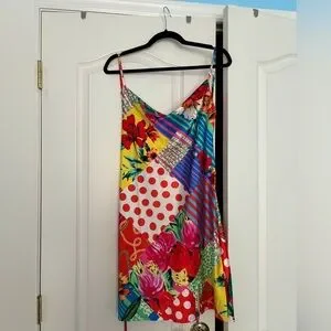 Dresses | Multi Pattered Satin Mini Dress | Poshmark